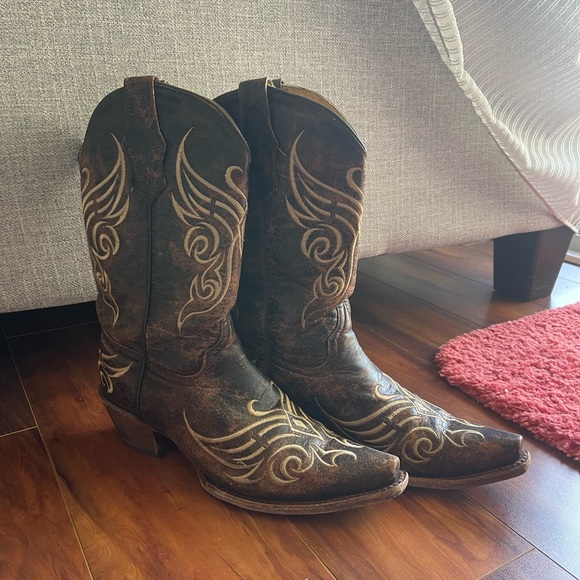 Shoes | Circle G Womens Dragonfly Embroidered Western Boots Square Toe ...